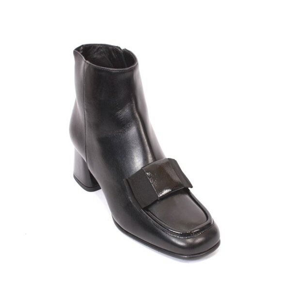 Luca Grossi | Shoes | Luca Grossi 855a Black Leather Ankle Heel Boots ...